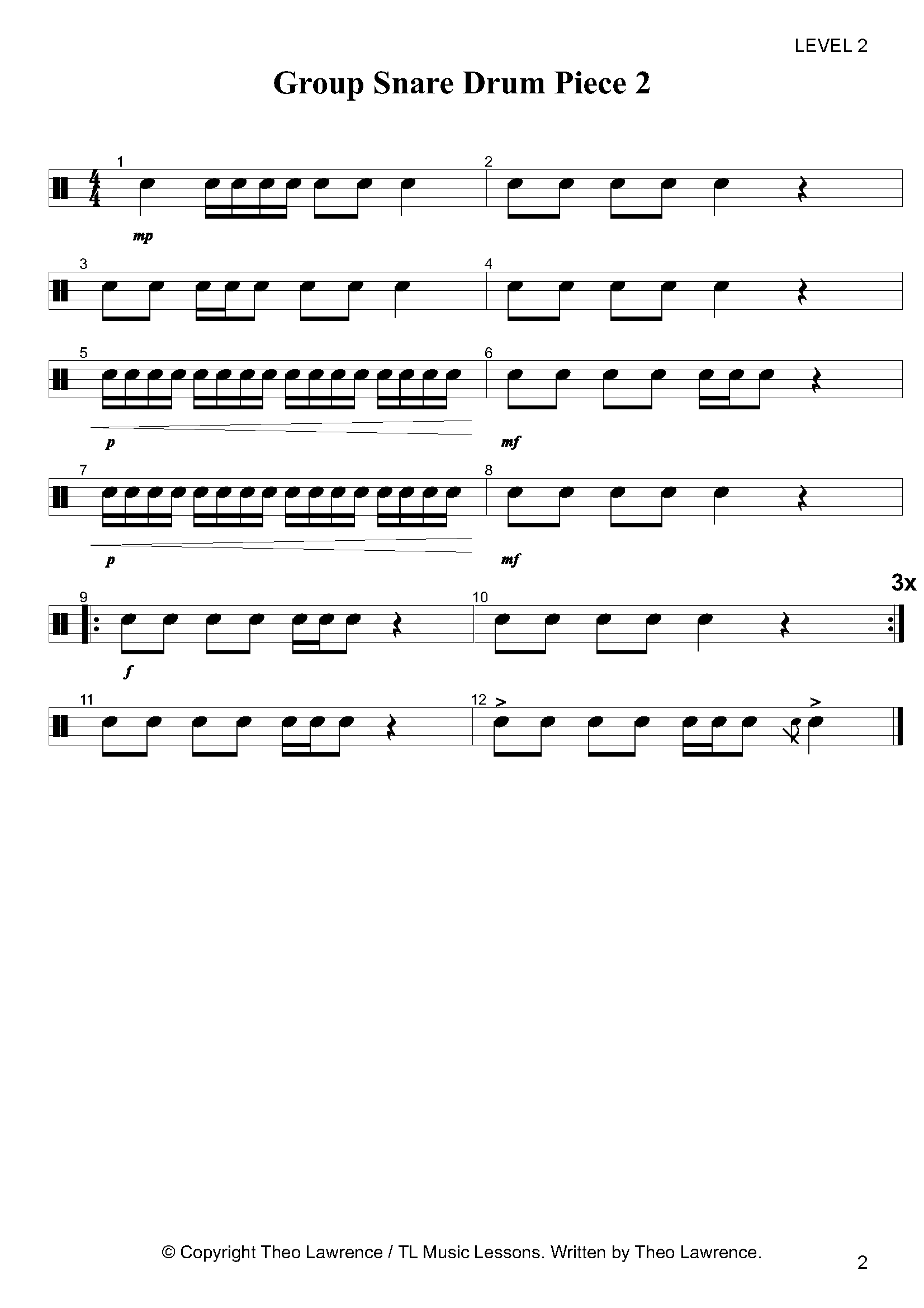 snare drum sheet music – Learn Drums For Free