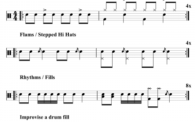 Drum Practice Routines – Sheet 1 – Grade 1-2 | Learn Drums For Free