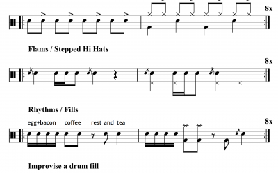 Drum Practice Routines – Sheet 2 – Grade 1-2 | Learn Drums For Free