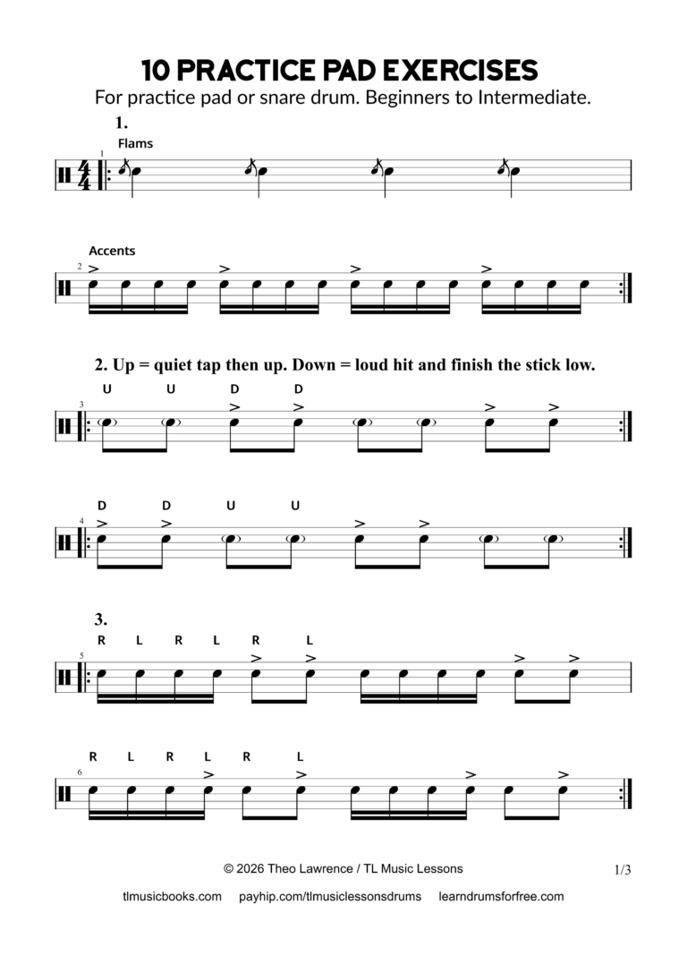 practice pad exercises – Learn Drums For Free